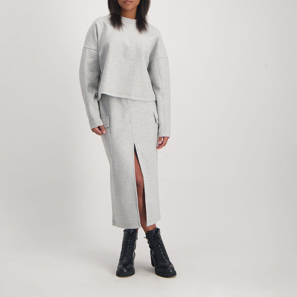 Ladies Ciarra Grey Mel Cargo Skirt – Fashion Fusion